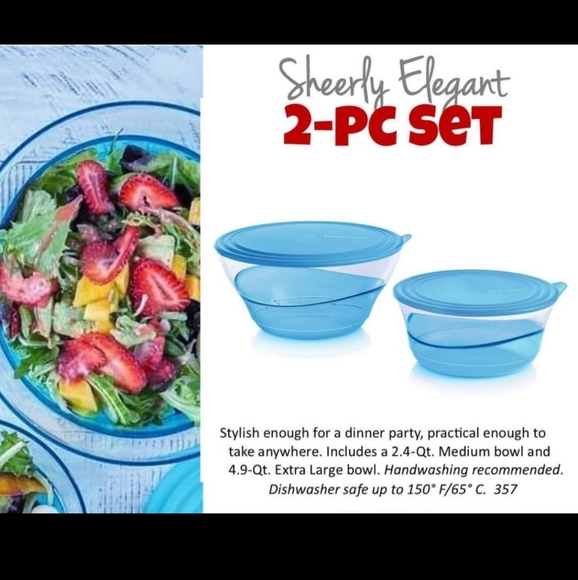 Tupperware | Dining | Tupperware 6pc Sherely Elegant Serving Bowls Plus 4 Sherely Elegant Extra ...
